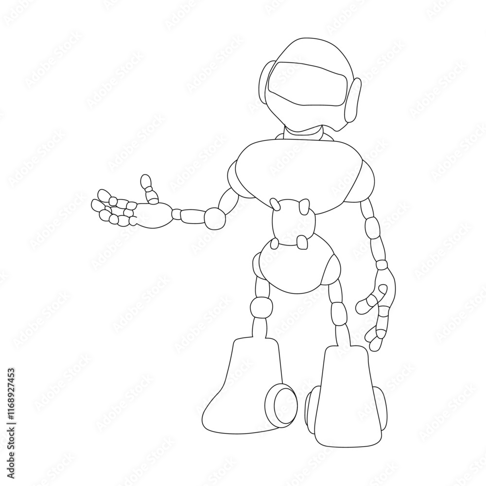 Robot image Line Art vector design. Robot image outline illustration ...