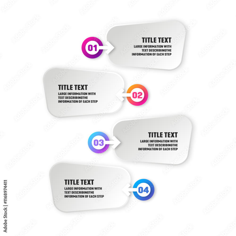set of infographic templates in different color gradients plate with ...