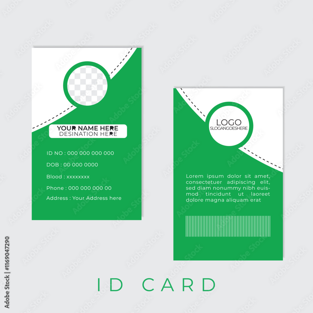 professional corporate id card template, clean id card design with ...