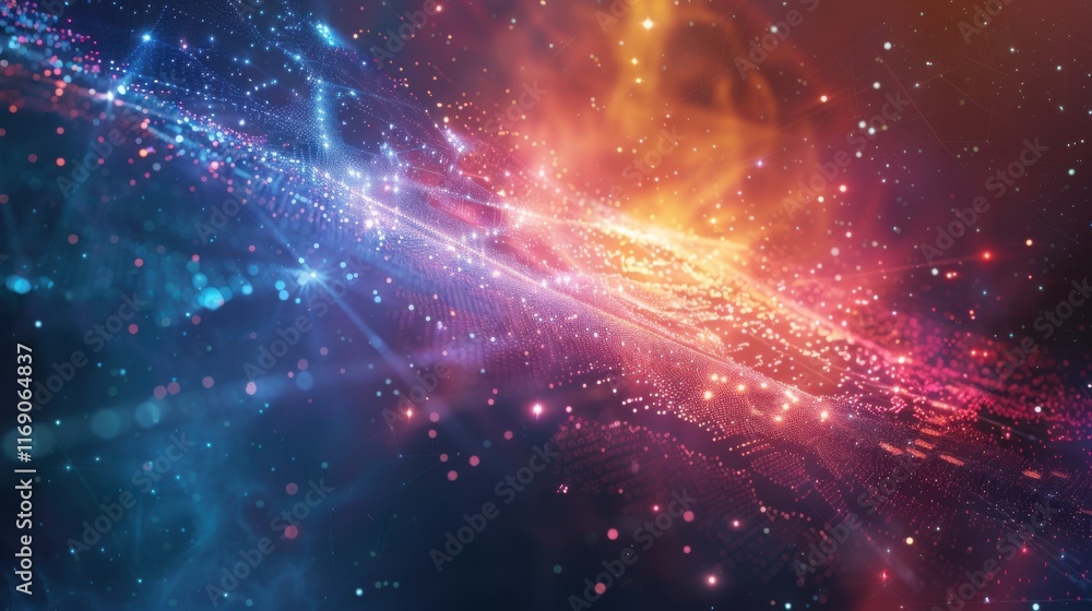 Illustrate the particle nebula where technology clouds give rise to new ...