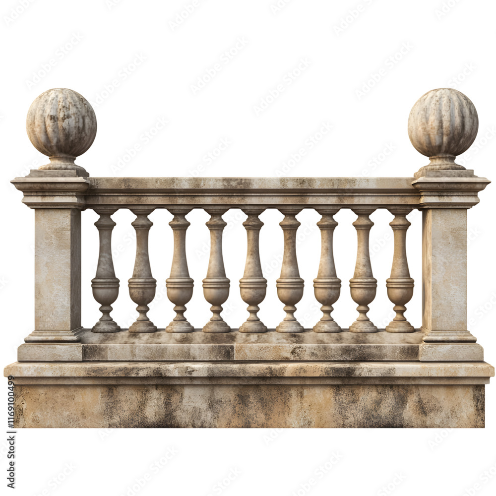 Old balustrade isolated on transparent background balustrade png Stock ...