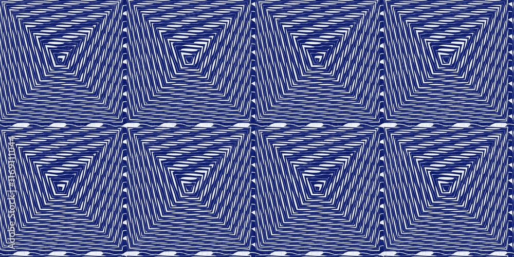 Geometric indigo shape seamless border. Irregular hand drawn batik ...