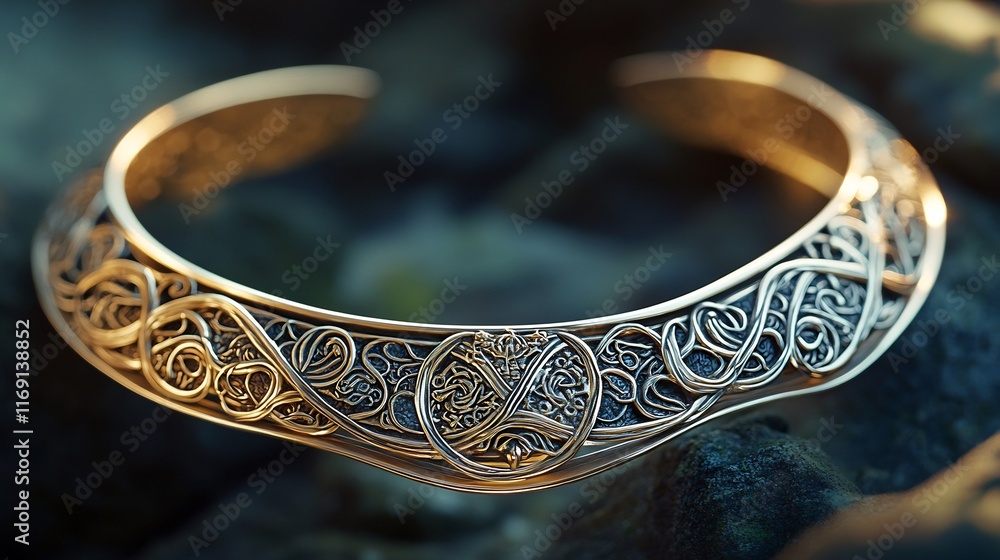 Beautifully crafted 'Celtic' torc necklace featuring traditional ...