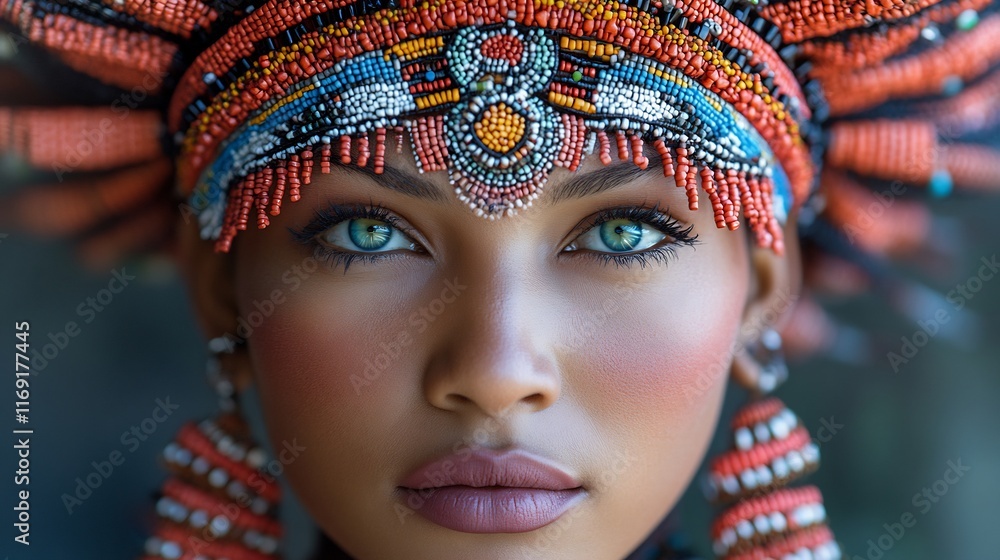 Zulu beadwork headpieces vivid designs a symbol of status and heritage ...