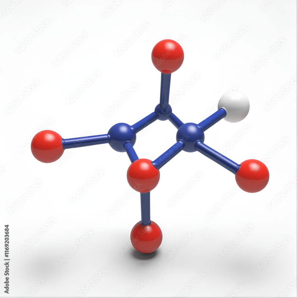 Ball and stick model of tabun molecule with triple bonds shown, against ...