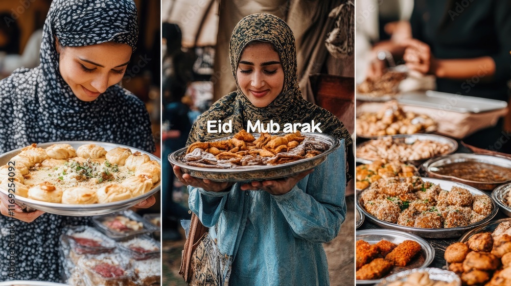 Celebrate Eid with delicious traditional food. This image is perfect ...