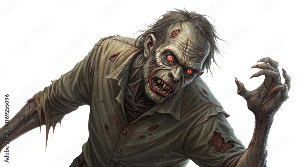 Creepy Zombie Figures with Red Eyes - Terrifying zombie characters with ...