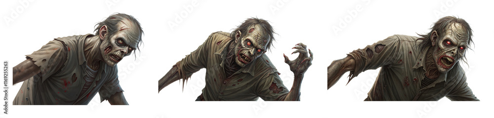 Creepy Zombie Figures with Red Eyes - Terrifying zombie characters with ...