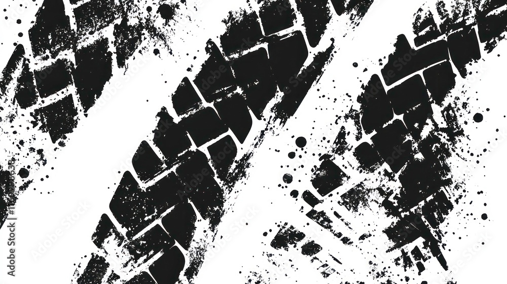 Tire tread marks, wheel textures, tire marks from off, road, rally ...