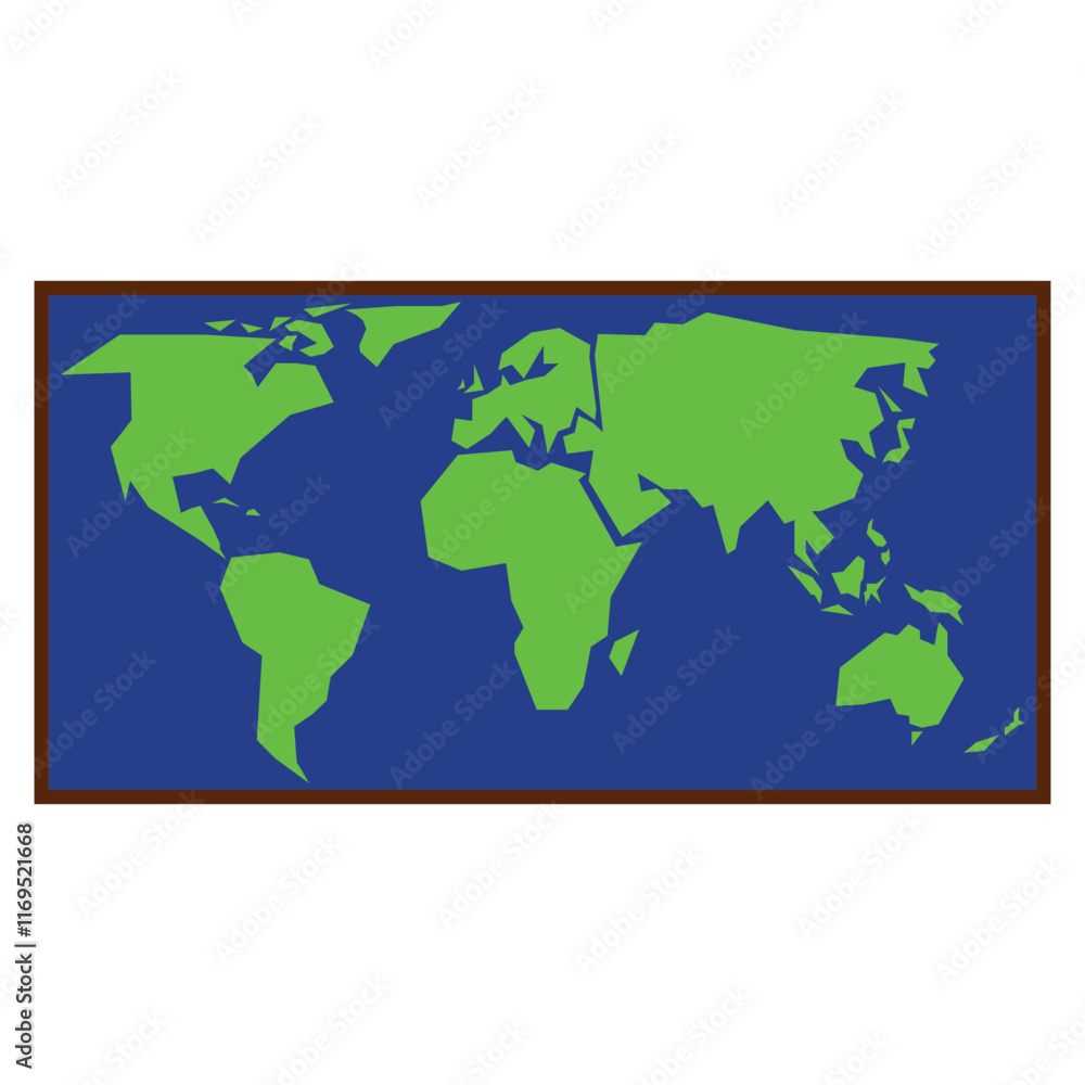 World map vector drawing. White background. Stock Vector | Adobe Stock