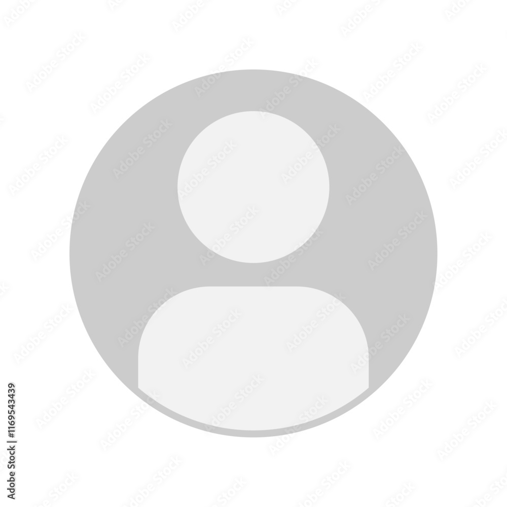 Vector flat illustration in grayscale. Avatar, user profile, person ...