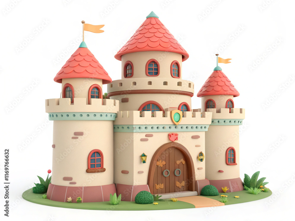fairy tale castle. castle, cartoon, vector, tower, medieval, building ...