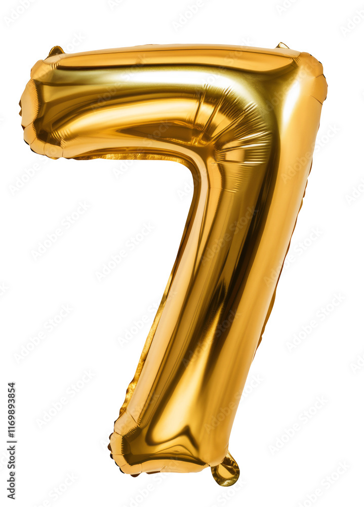 High-Quality PNG gold number seven balloon on transparent background ...