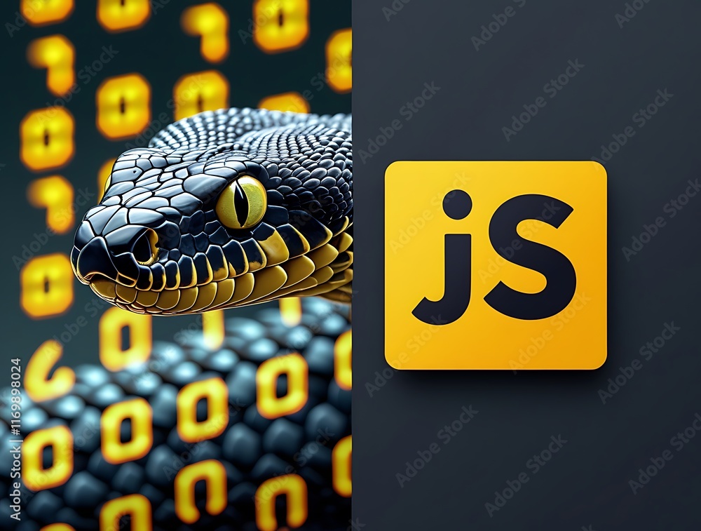 Python vs JavaScript coding comparison featuring a sleek python snake ... Python vs JavaScript coding comparison featuring a sleek python snake ...