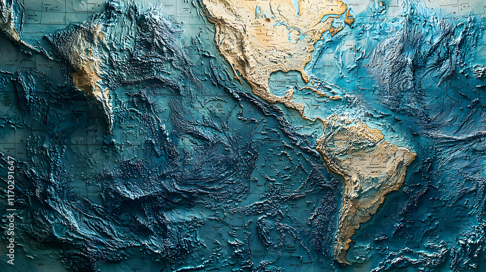 Explore Ocean Depths: 3D Map Reveals Underwater Terrain Stock ...