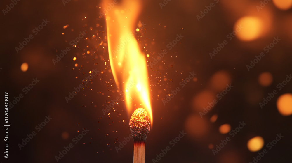 Ilustración de Stock Burning match animation with fire flame burn sequence, vector cartoon ...