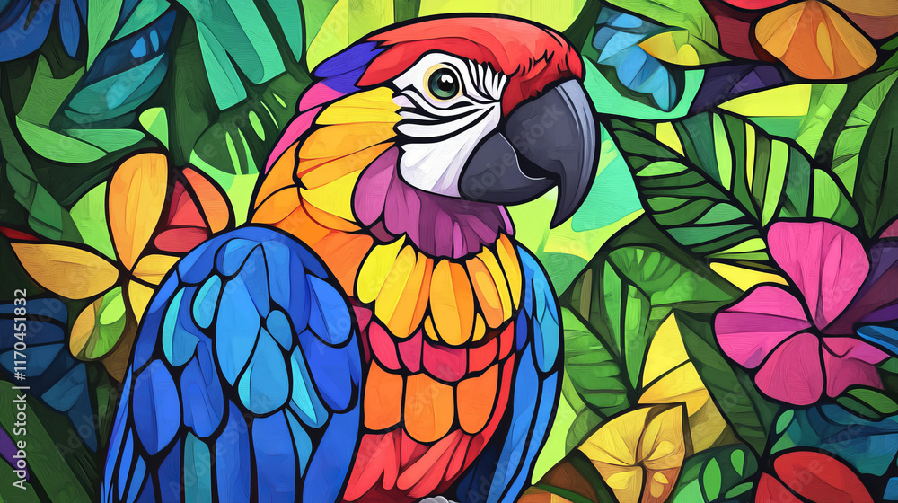 Word search puzzle game with colors of Brazilian parrots, vector quiz ...