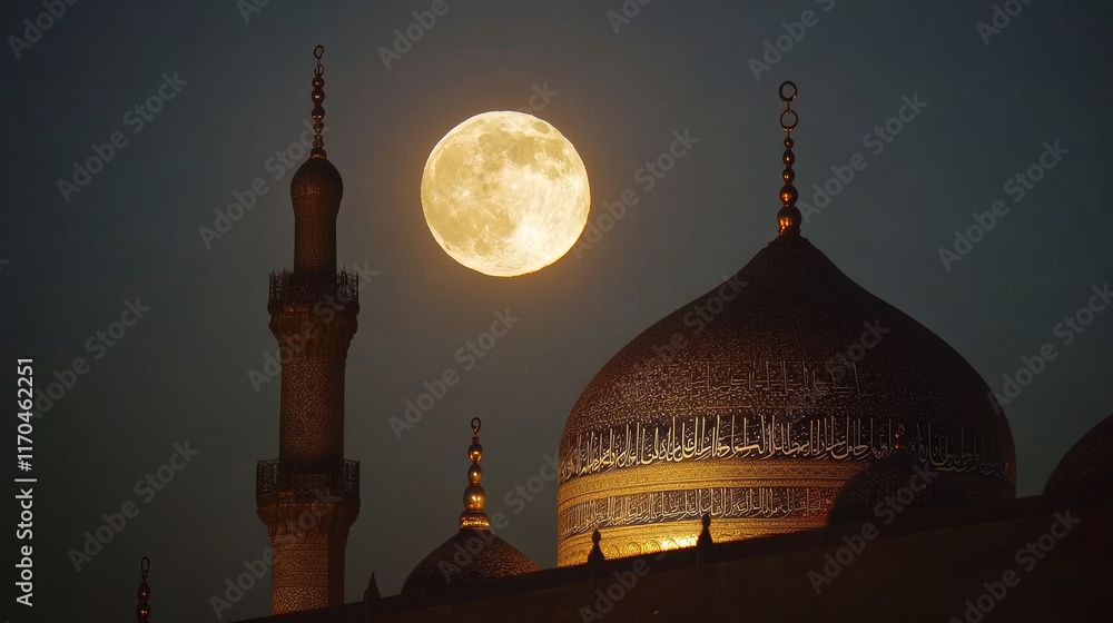 Eid Mubarak greeting design for traditional Muslim religious holiday of ...