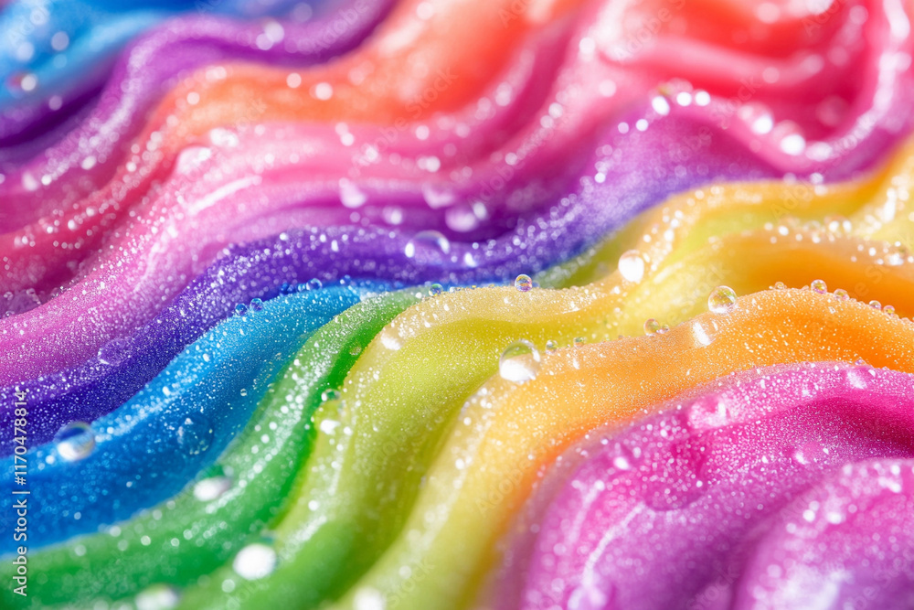 Rainbow Ripples, Circular ripples of rainbow colors spread out across ...