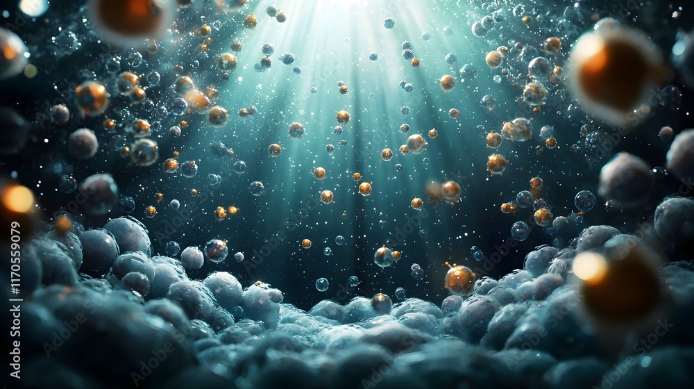 Stock-Illustration „Quantum simulation visualizing the law of ...