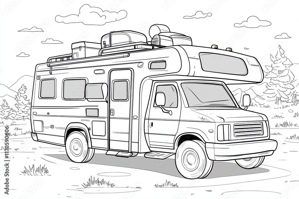 coloring page for a children's coloring book, a cartoon drawing of a ...