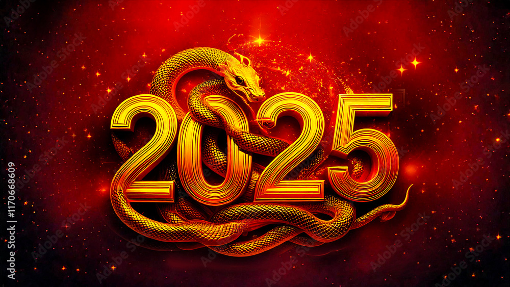 Chinese Zodiac Snake wallpaper for Lunar New Year, a snake curl around ...