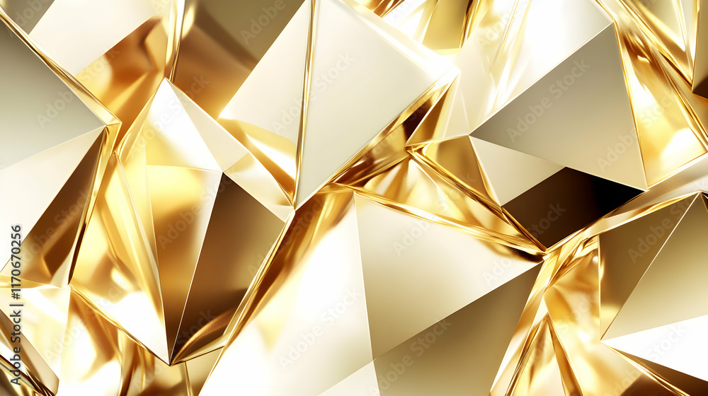 Abstract gold geometric shapes, luxurious metallic background ...