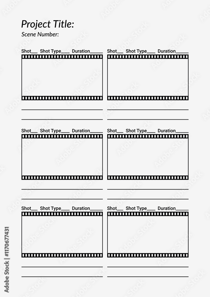 Professional film storyboard template. Perfect for Filmmakers ...