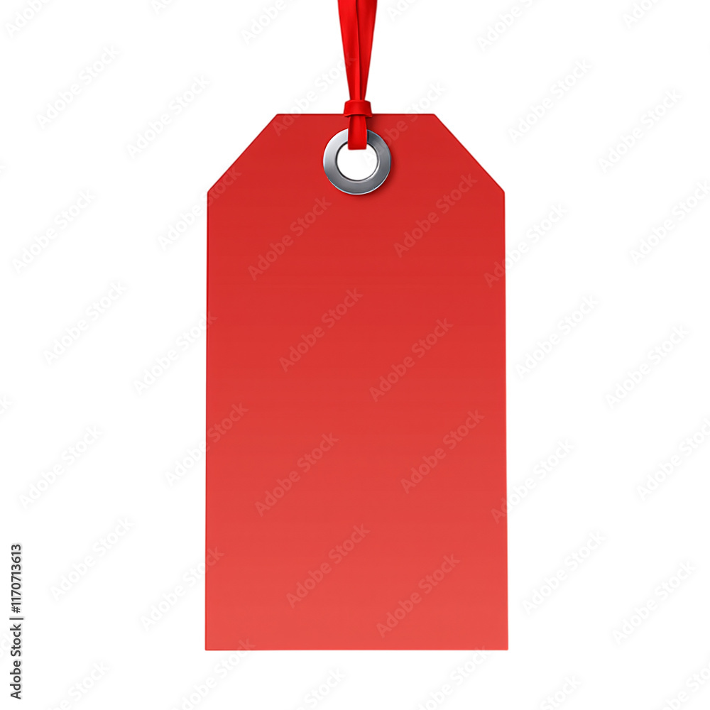 Blank Red Gift Tag with Ribbon Cut Out Transparent Background PNG ...