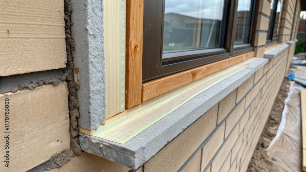 An inspection of the seam where the insulated window frame meets the ...