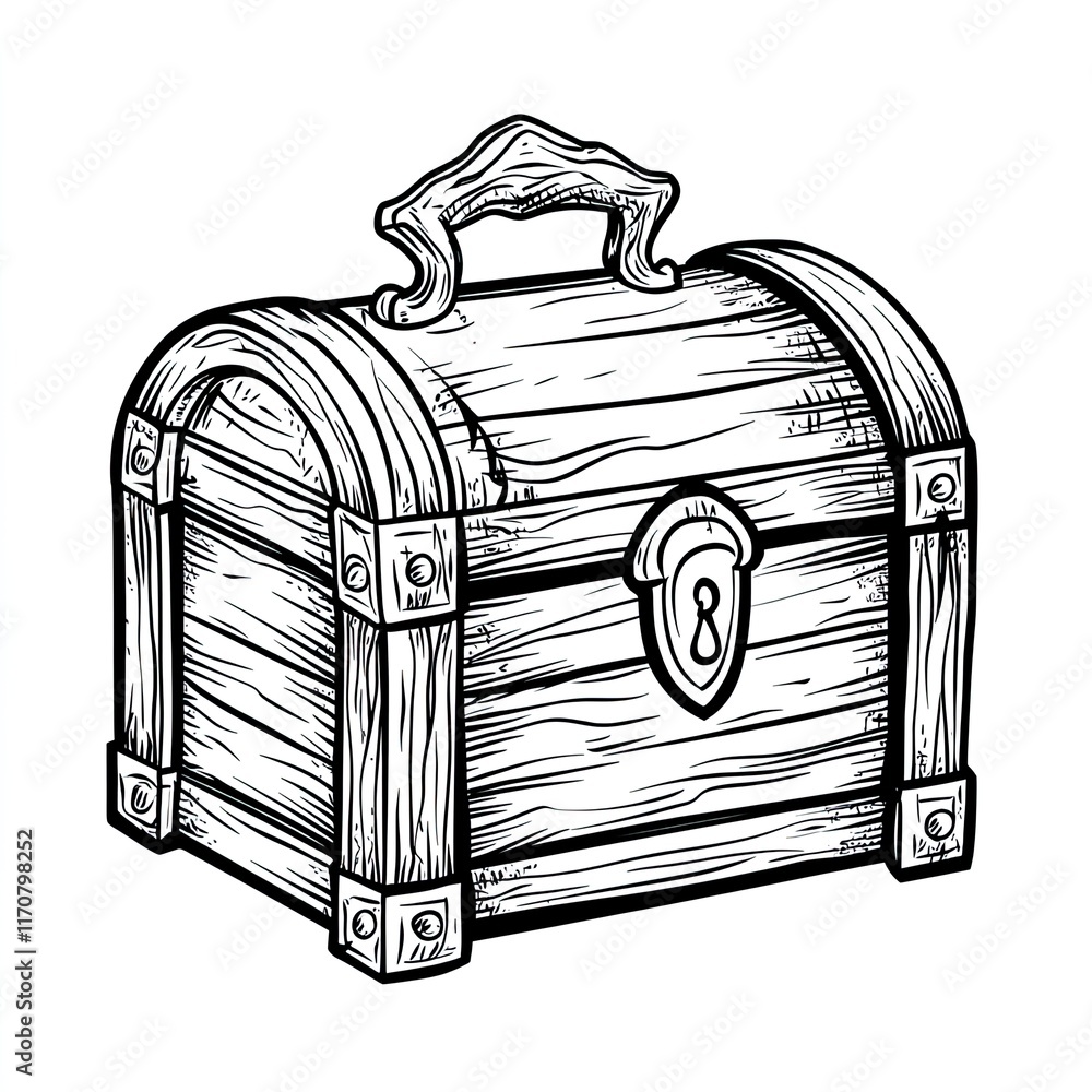 Simple Treasure Chest Coloring Page for Kids: Easy Printable ...