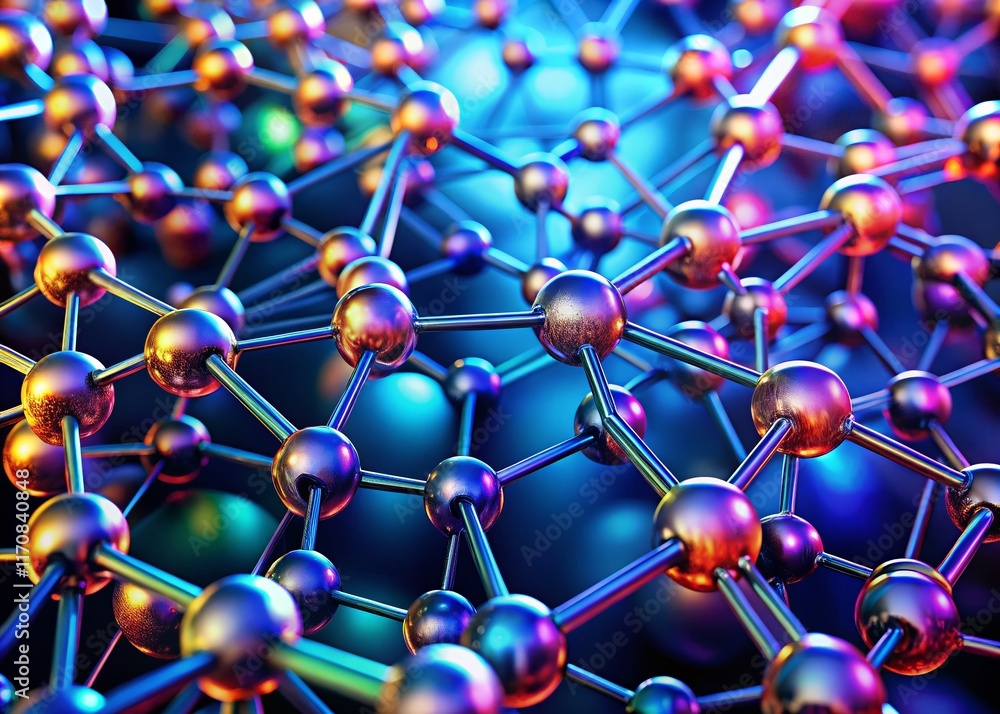 Macro Photography: Graphene Neural Network's Hexagonal Molecular Structure - Abstract Science ...
