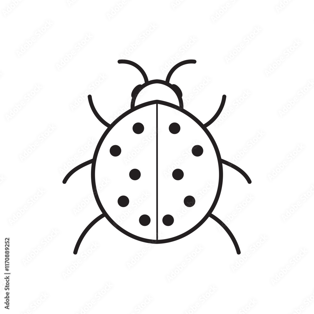 Ladybug linear icon. Thin line illustration. Ladybird contour symbol ...