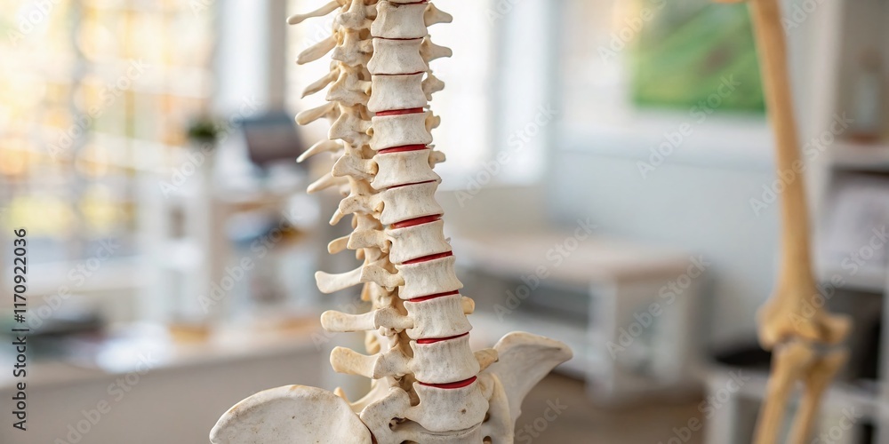 Human Vertebral Column, Anterior View, Medical Anatomy, Bokeh ...