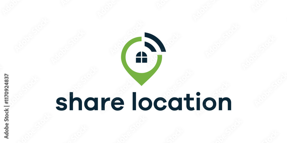 Vector de Stock Logo icon for communication media, sharing home ...