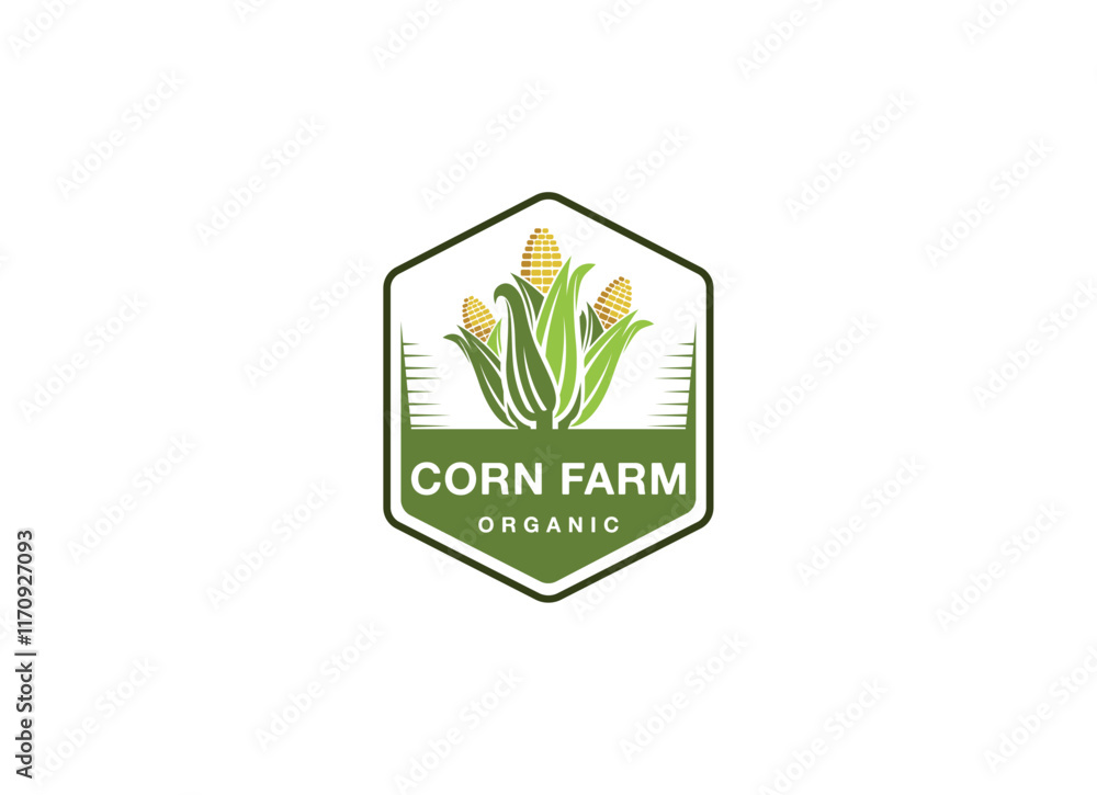 Organic corn farm logo design. Corn farming logo Stock Vector | Adobe Stock