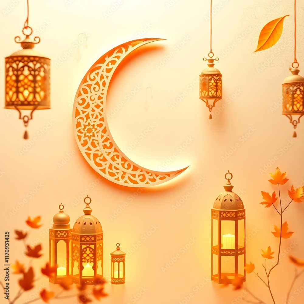 Eid Mubarak Gold and blue Eid al Fitr card design to celebrate the ...