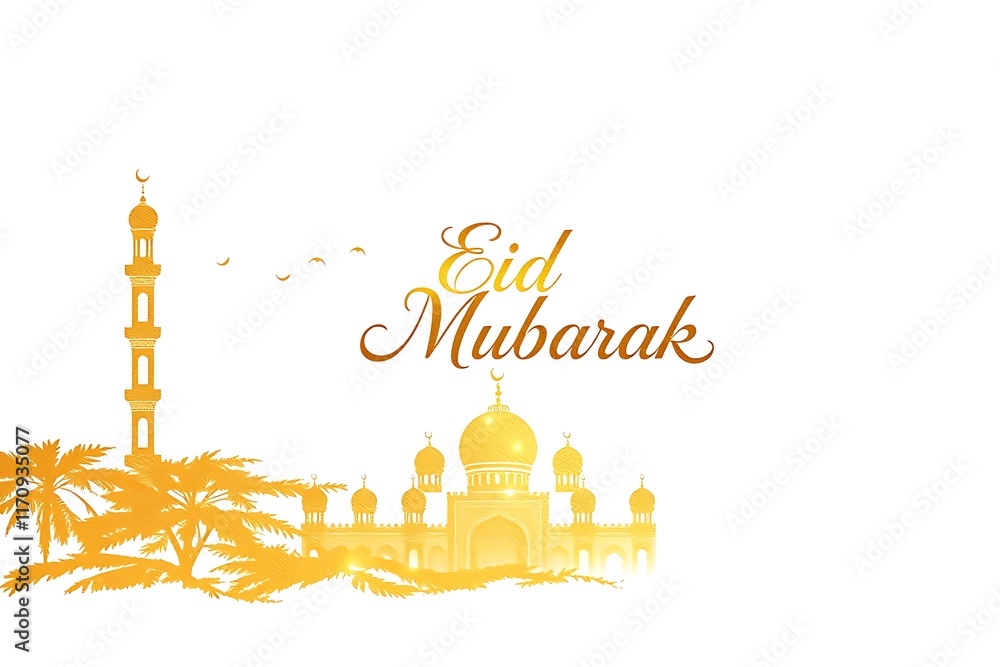 Eid Mubarak Gold and blue Eid al Fitr card design to celebrate the ...