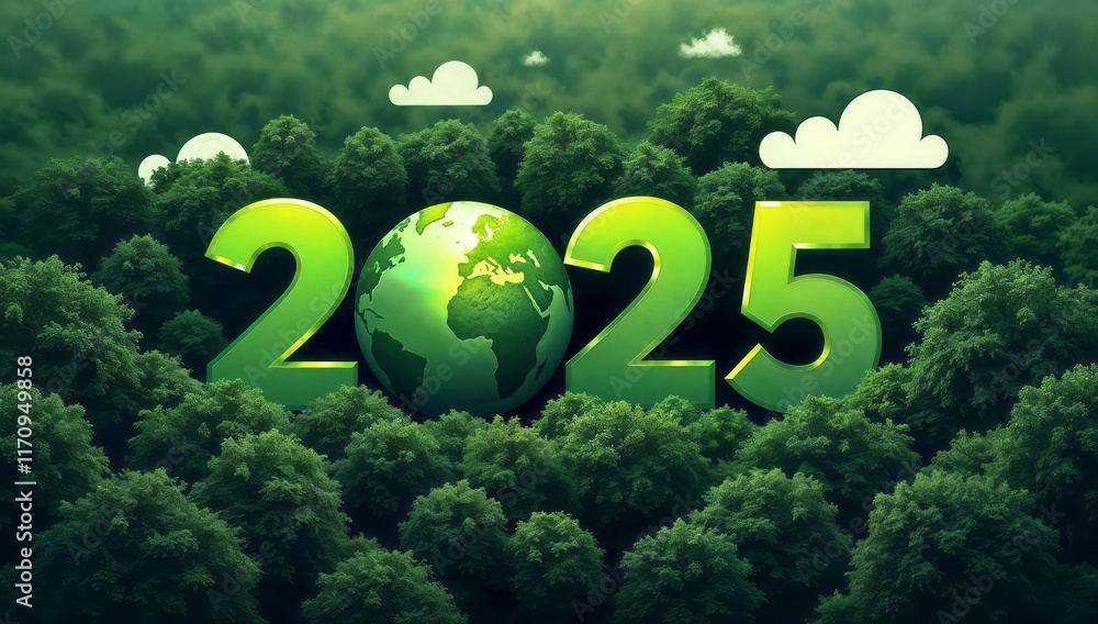 Sustainable Future Vision Depicted Through Lush Forests and Earth in ...
