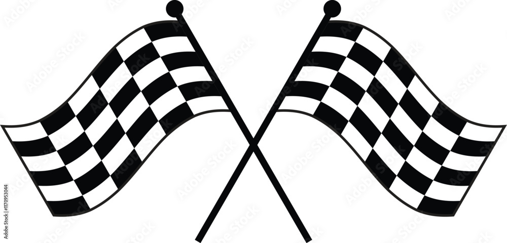 crossed double checkred flag racing flag vector Stock Vector | Adobe Stock