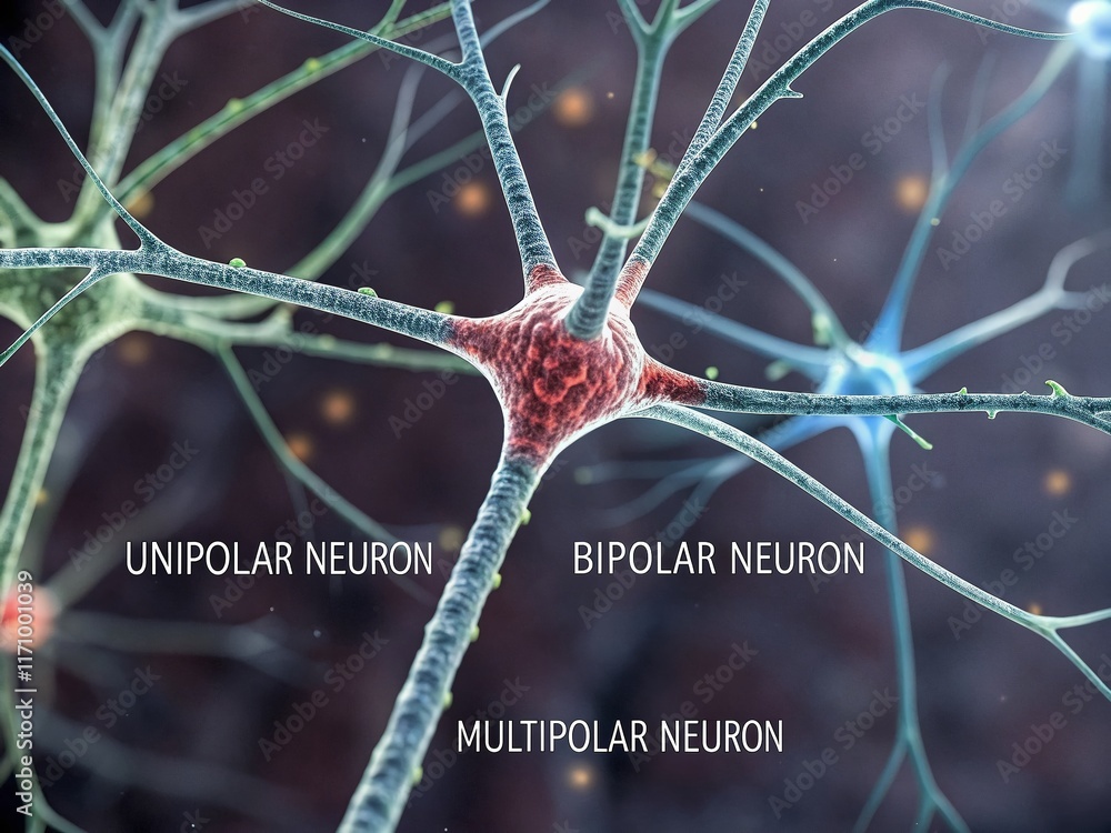 Microscopic View: Unipolar, Bipolar & Multipolar Neurons - Neural Cell ...