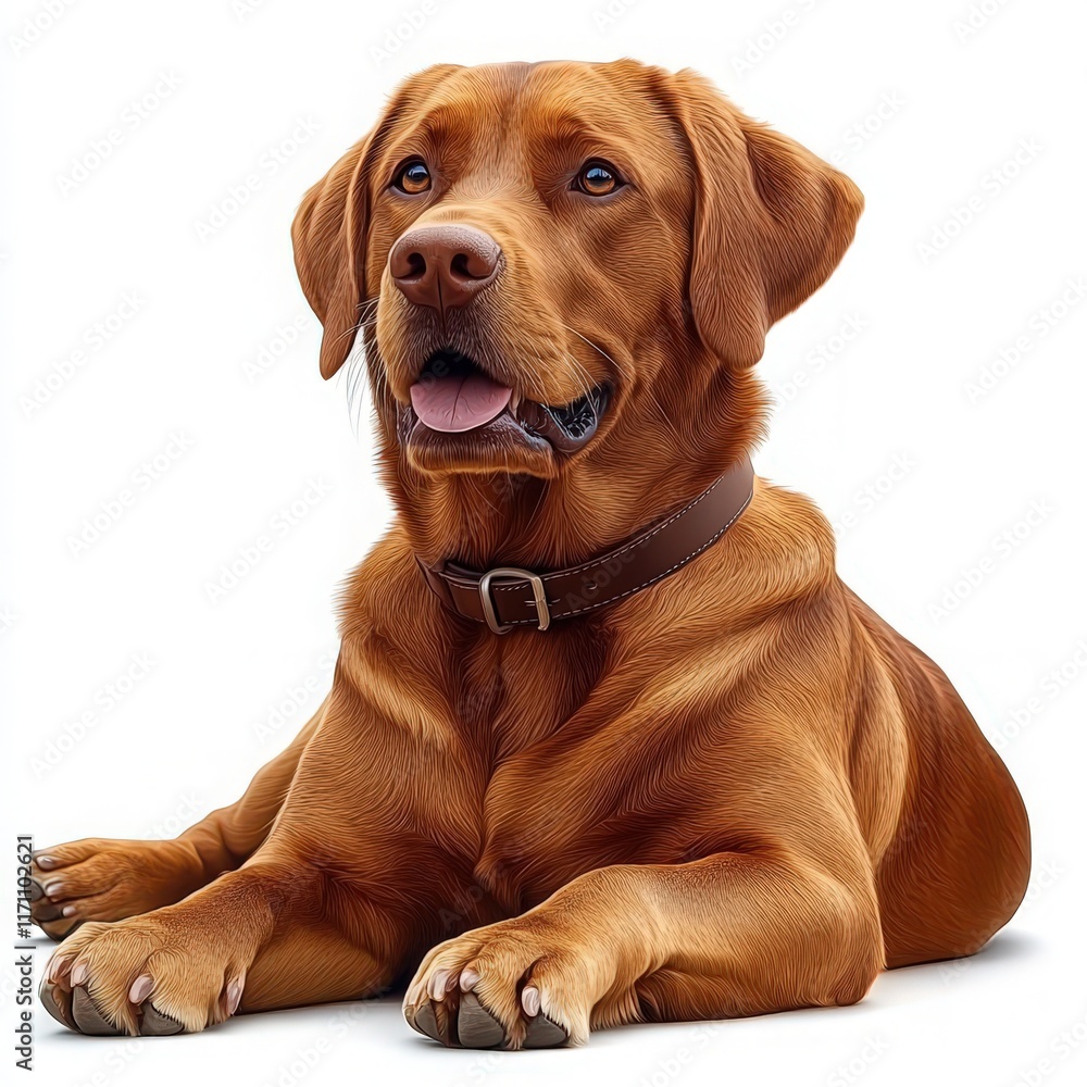 High Detail Labrador Dog in Animated GIF Style with Clean Edges on Pure ...