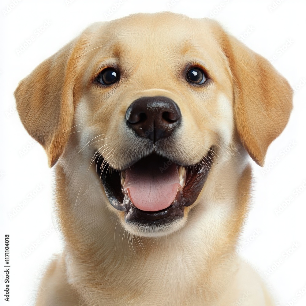 High Detail Labrador Dog in Animated GIF Style with Clean Edges on Pure ...