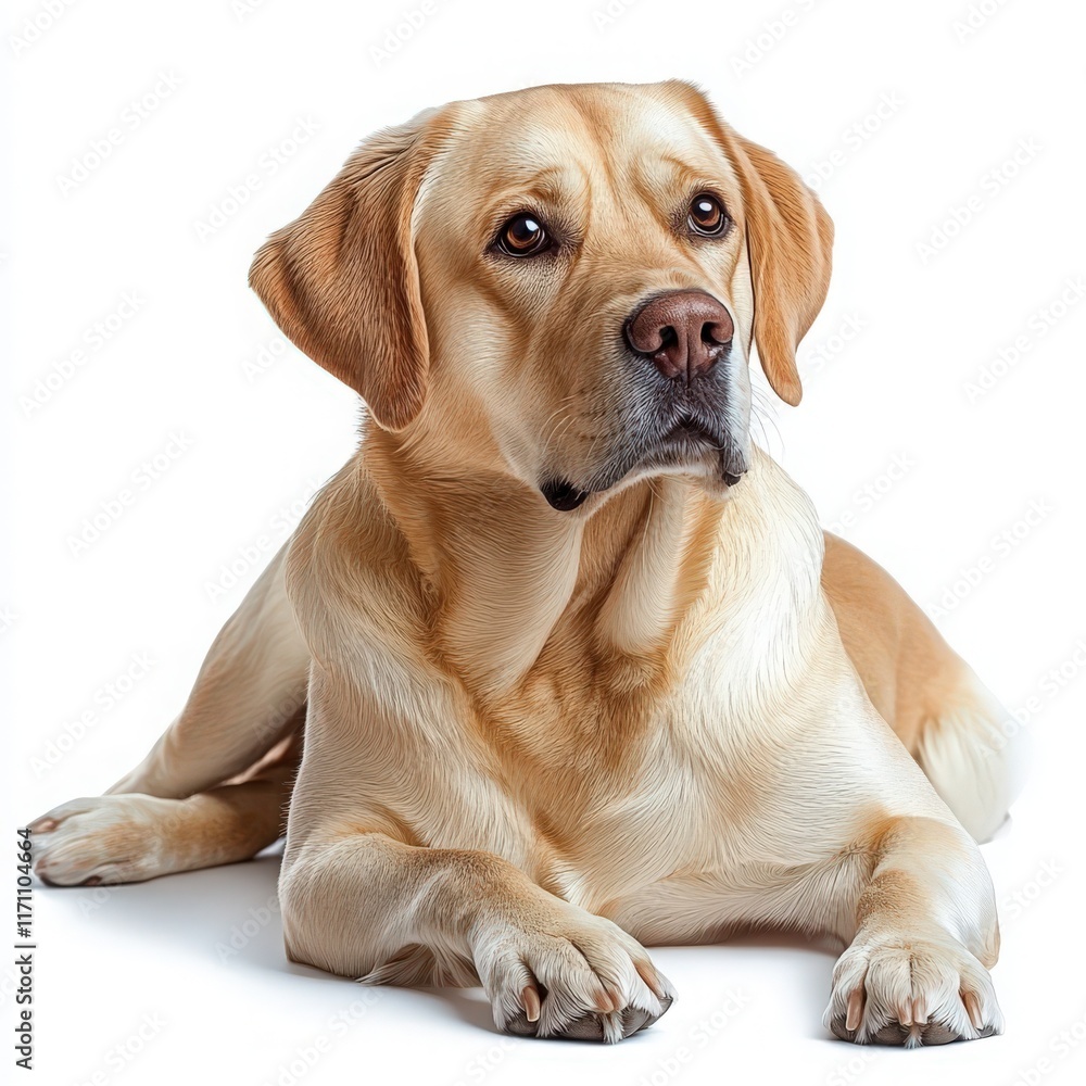 High Detail Labrador Dog in Animated GIF Style with Clean Edges on Pure ...