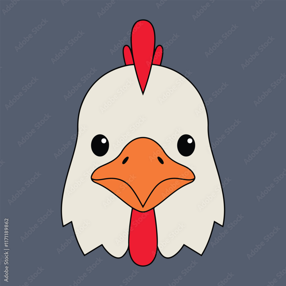 Chicken head icon emoji. Isolated design featuring a cute and simple ...
