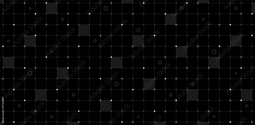 VR HUD futuristic grid interface with line and dot patterns. Spaceship ...