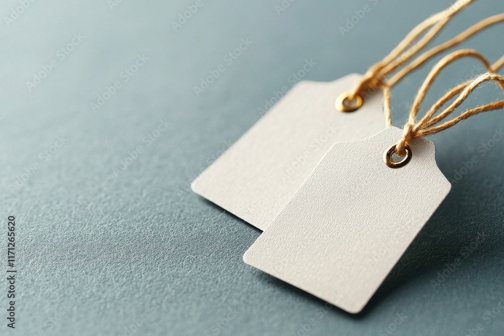 Elegant merchandise tags with gold foil accents retail store product ...