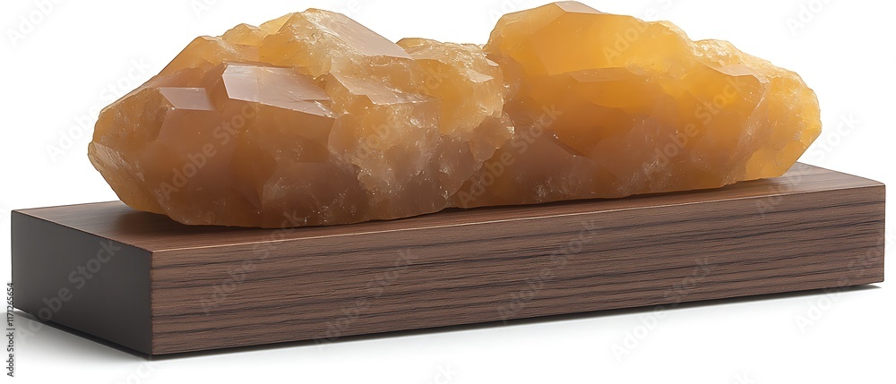 A dazzling heliodor gemstone elegantly positioned on a modern display ...