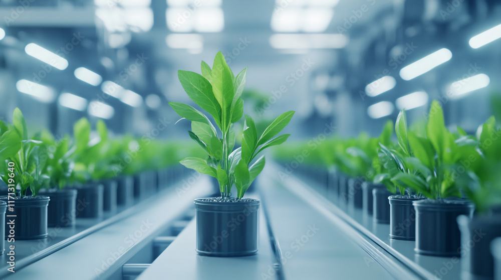 Innovative scenes in eco-friendly smart factories, showcasing modern ...