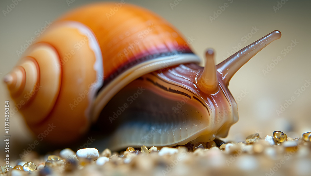 Physidae snail, bladder snails, family of air breathing freshwater ...